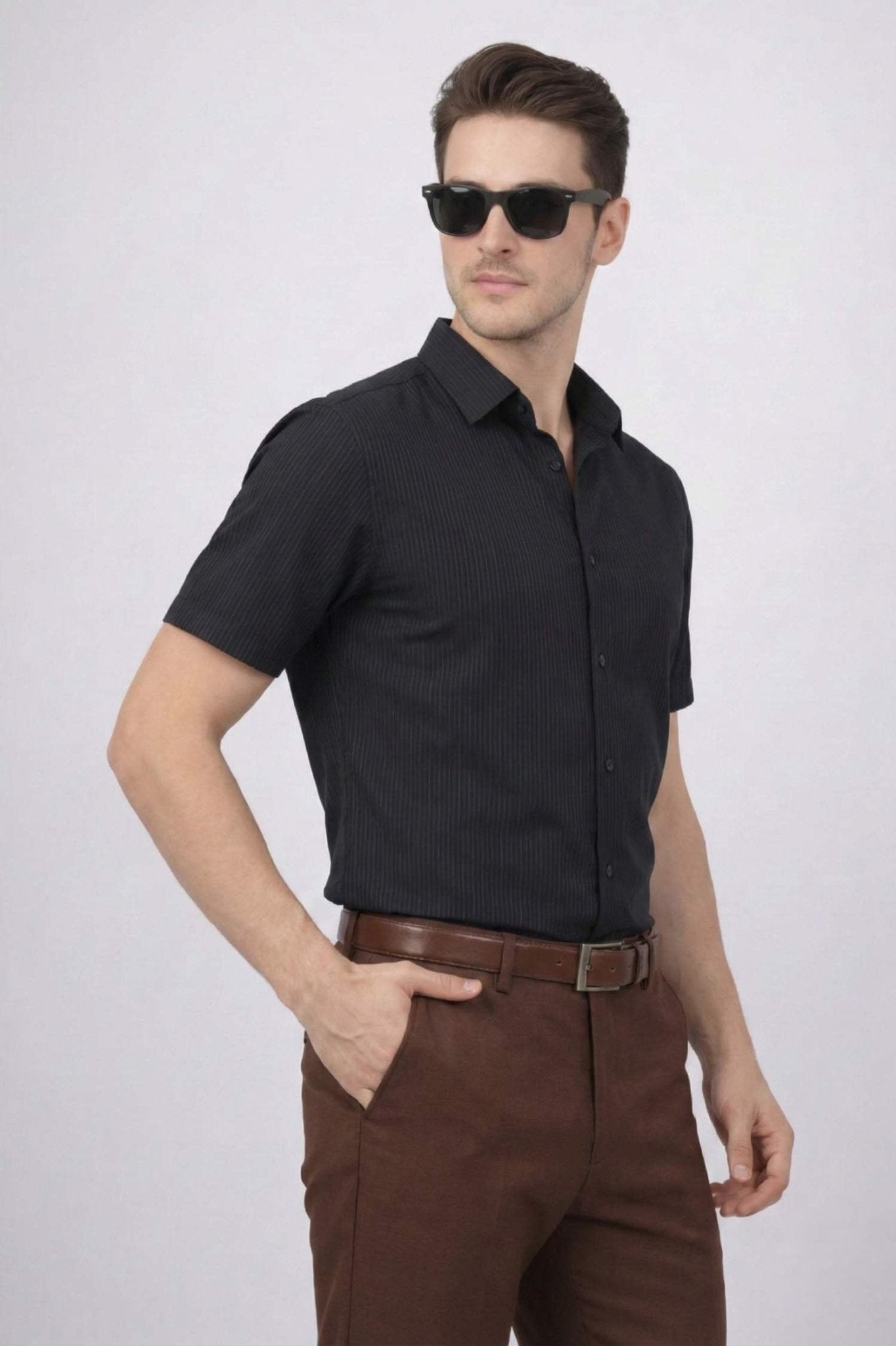 Stitchless Charcoal Brown Professional Shirt | Kakahu